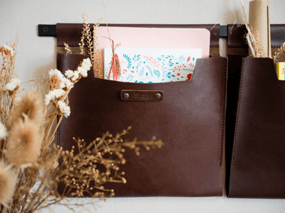 Large Leather Wall Pockets Organizer