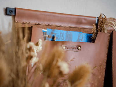 Large Leather Wall Pockets Organizer