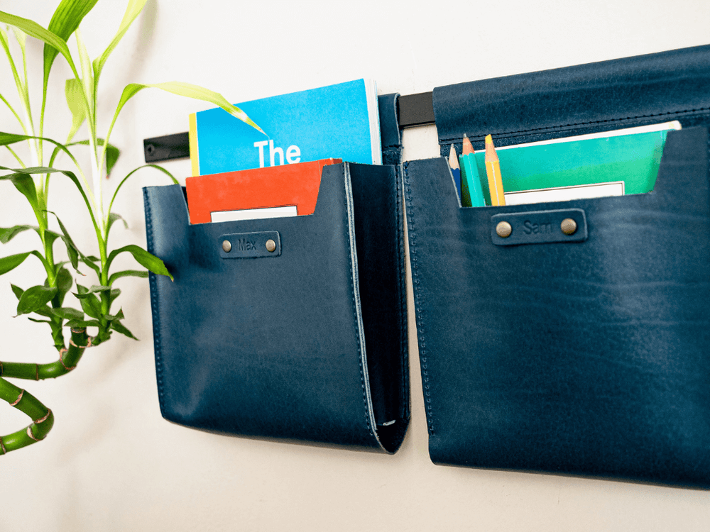 Small Leather Wall Pockets Organizer